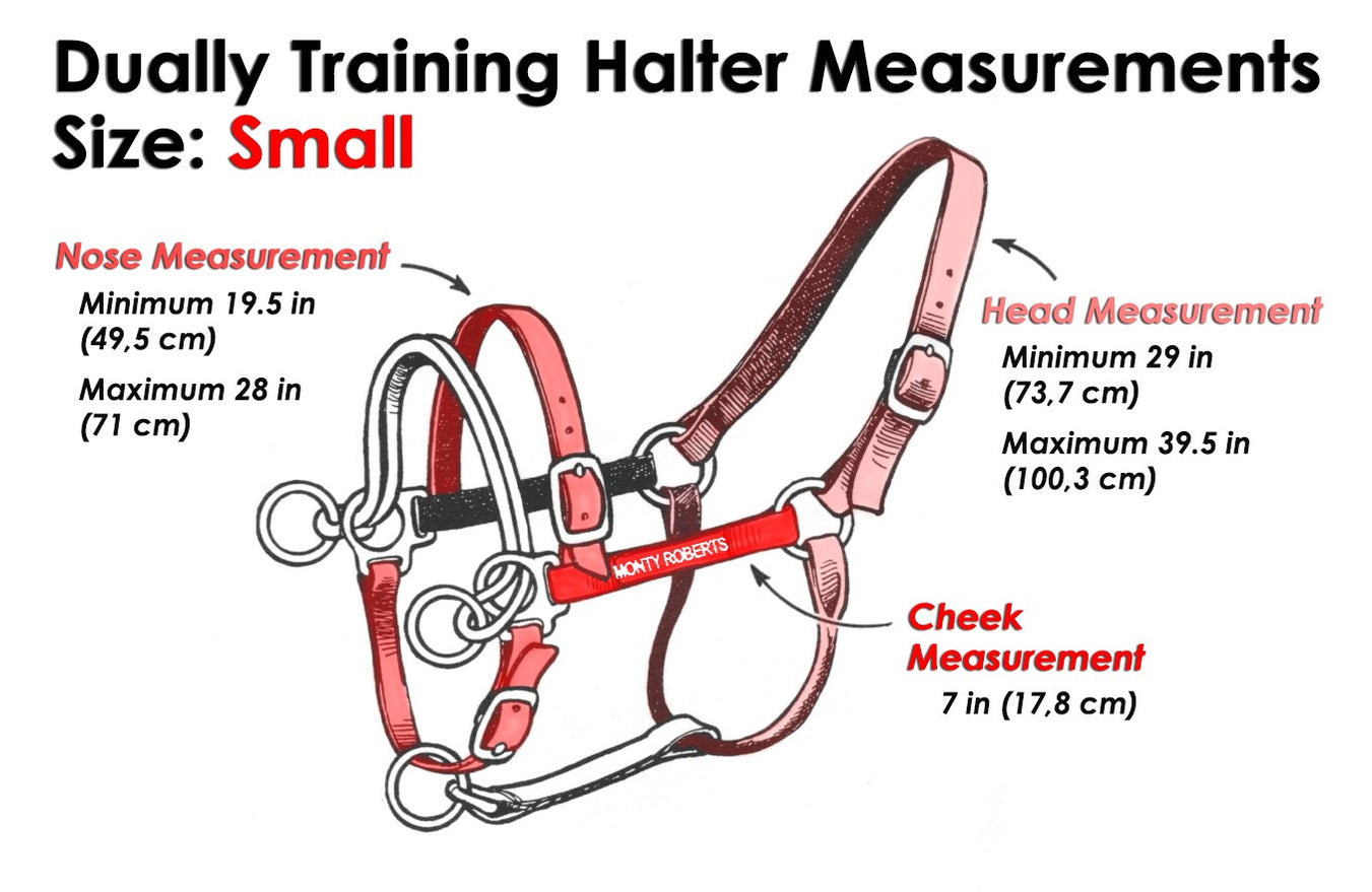 DUALLY TRAINING HALTER RED SMALL (WITH DVD) - Monty Roberts Shop